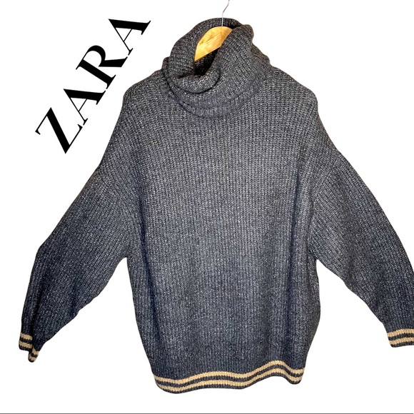 Zara | Sweaters | Zara Oversize Turtle Neck Sweater Exaggerated Neck ...